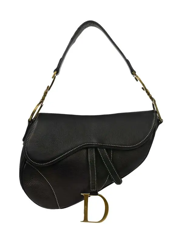 Dior 2002 Saddle Tote Bag - Black