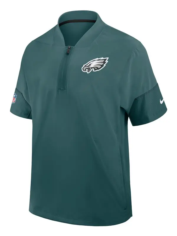 Nike Philadelphia Eagles Nfl 1/2-zip Short-sleeve Hooded Jacket - Green