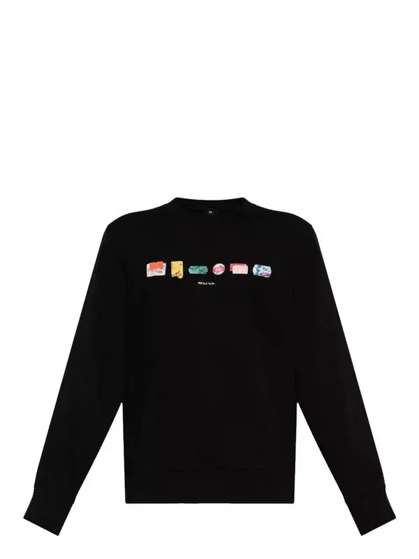 Paul Smith Graphic Print Crew Neck Sweater - Black