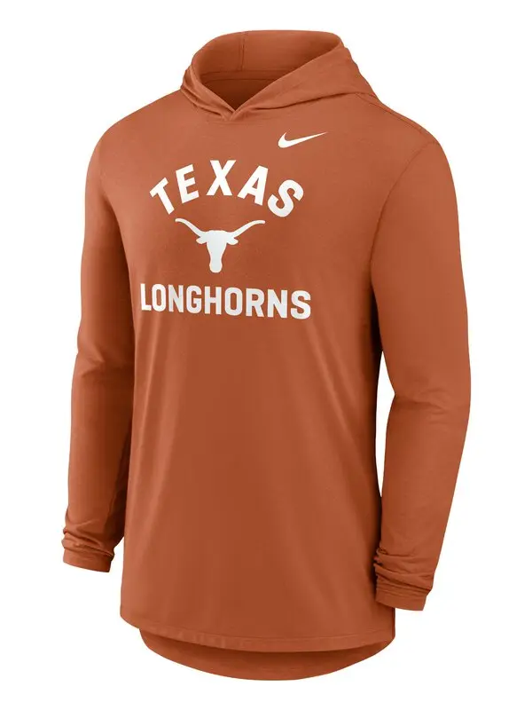 Nike Texas Primetime Arch Dri-fit College Long-sleeve Hooded T-shirt - Orange