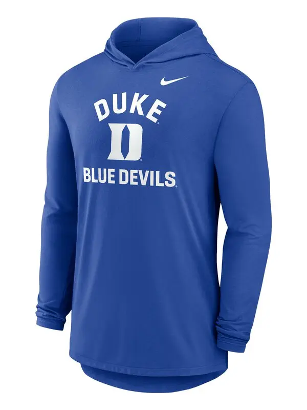 Nike Duke Primetime Arch Dri-fit College Long-sleeve Hooded T-shirt - Blue