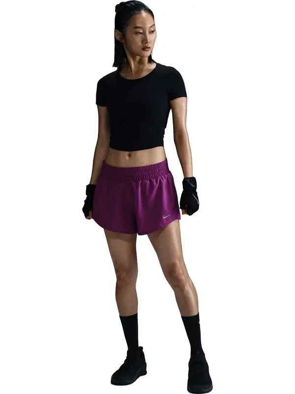 Nike Dri-fit Mid-rise 3" Brief-lined Shorts - Purple