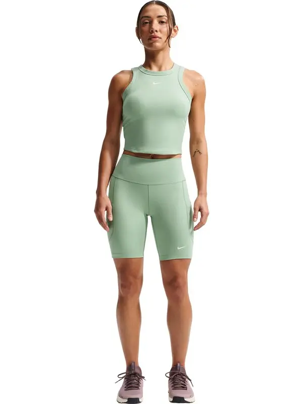 Nike High-waisted 8" Biker Shorts With Pockets - Green