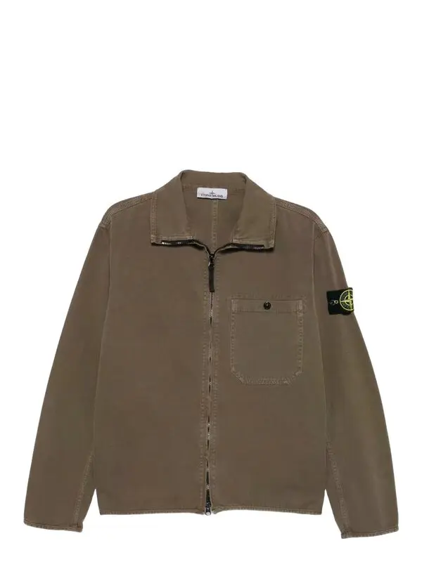 Stone Island Chest-pocket Zip-up Jacket - Brown