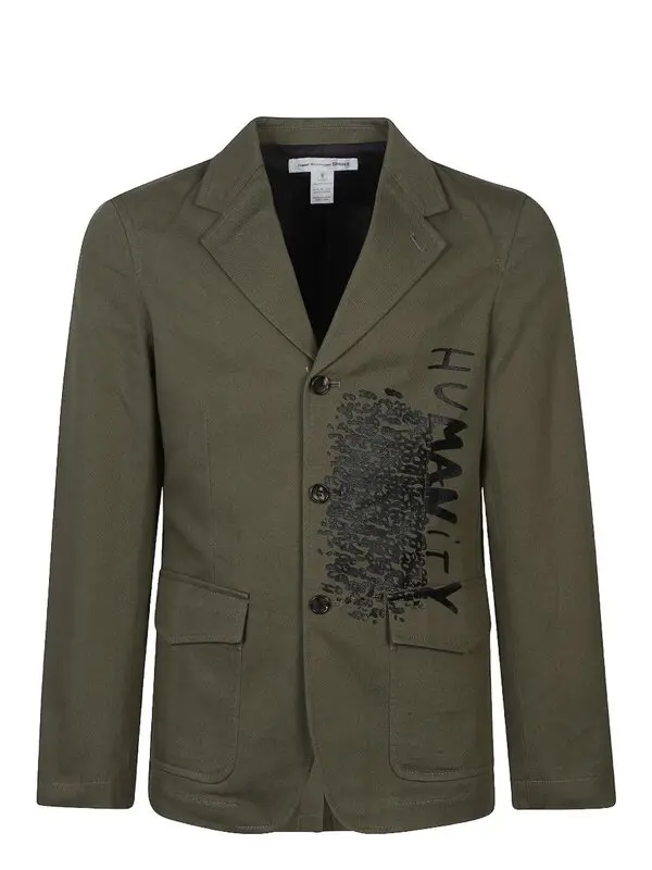 Comme Des Garçons Printed Blazer - Beige