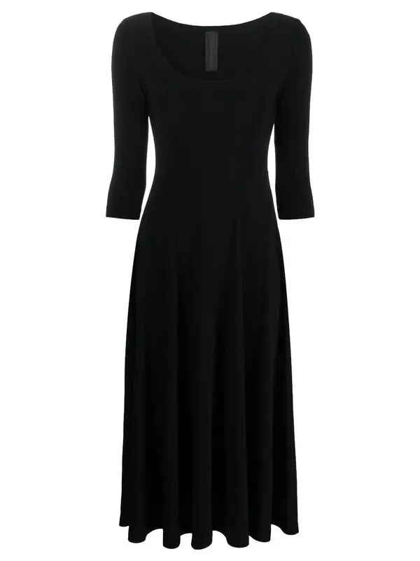 Norma Kamali Plunge U-neck Midi Dress - Black