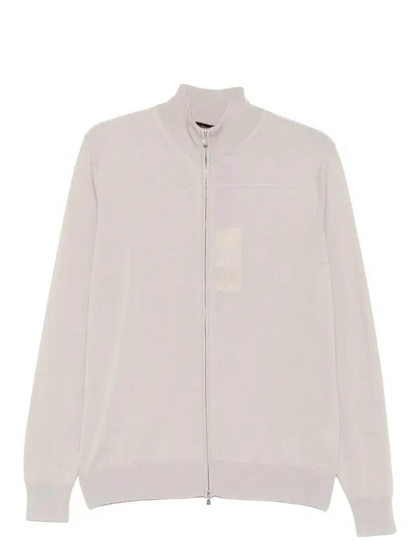FILIPPO DE LAURENTIIS Zipped High Neck Cardigan - Beige