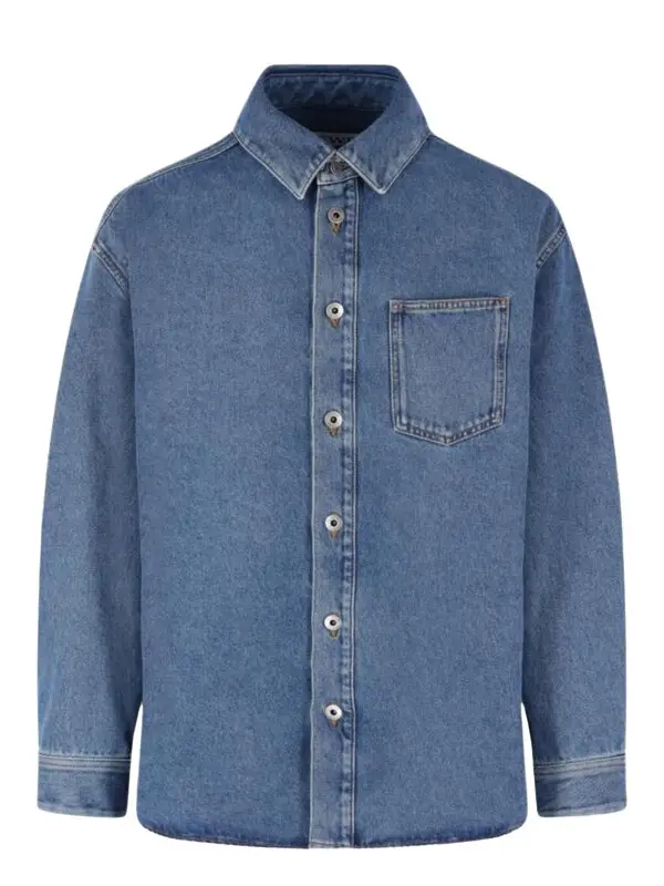 Loewe Anagram Denim Cotton Shirt - Blue