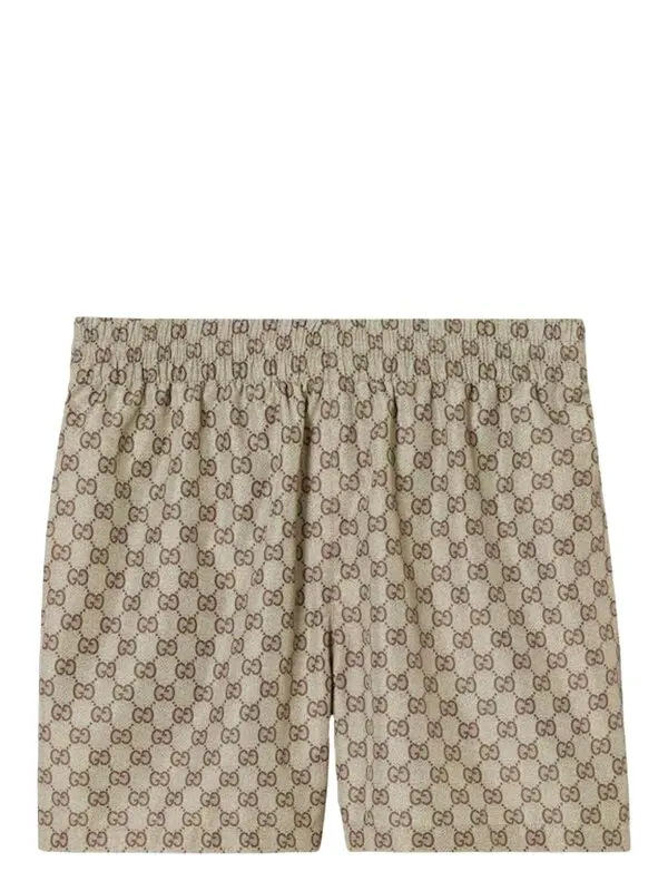Gucci Gg Monogram Bermuda Shorts - Beige