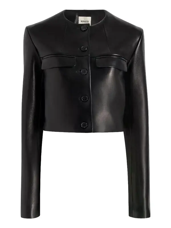 Khaite Lambskin Leather Jacket - Black