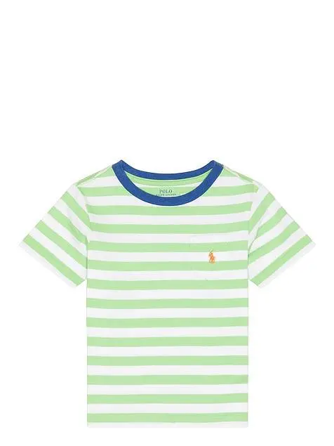 Polo Ralph Lauren Short Sleeve Striped Jersey T-shirt - Collection Lime & White