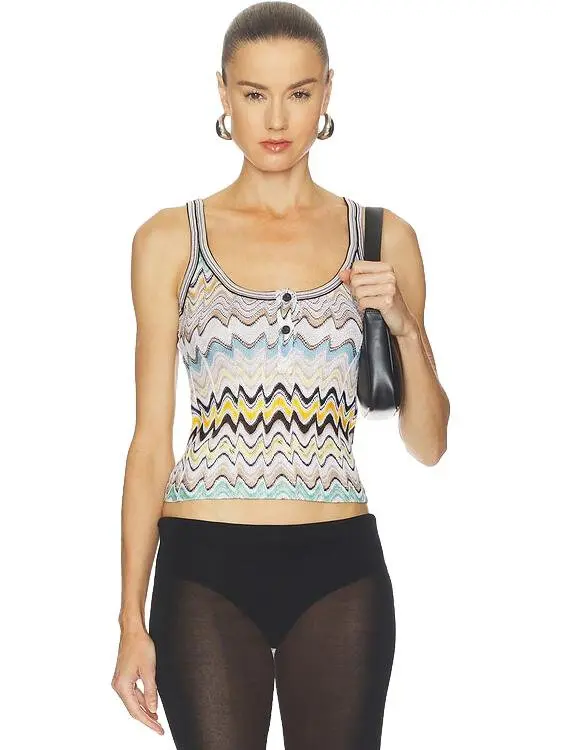 Missoni Knit Tank Top - Multicolor Beige On Light Base