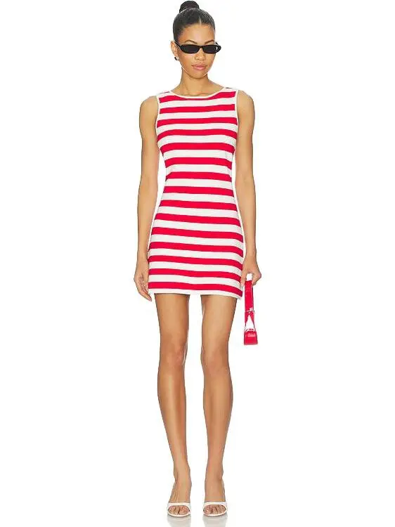 Show Me Your Mumu Cameron Mini Dress - Red Stripe Delight Knit