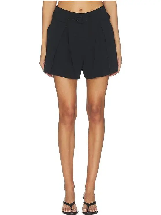 Cinq À Sept Kama Belted Crepe Shorts - Black