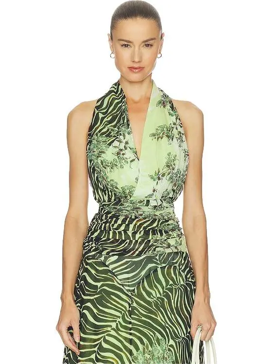 MUMA WORLD Estelle Halter Neck Top - Green
