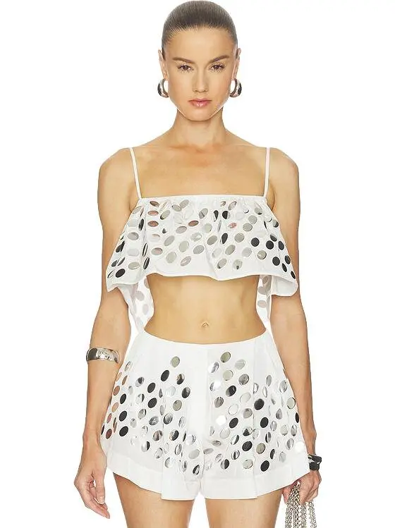 IRO PARIS Embellished Poplin Top - Sea Shell