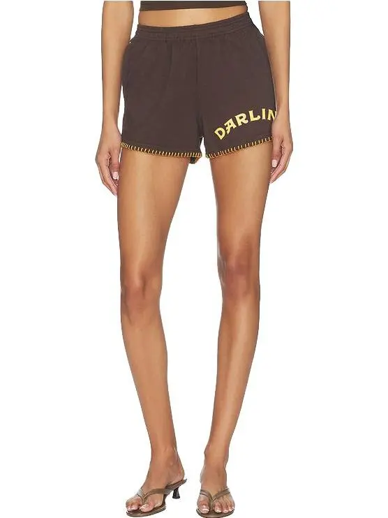 DARLIN Keep It Country Heavy Jersey Short - Chocolate