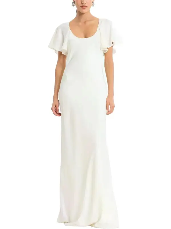 ROTATE BY BIRGER CHRISTENSEN Ruffled Long Maxi Dress - Neutrals
