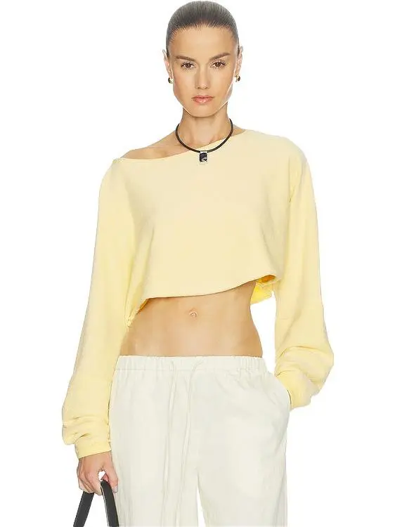 Free People To The East Cropped Sweatshirt - Double Butter