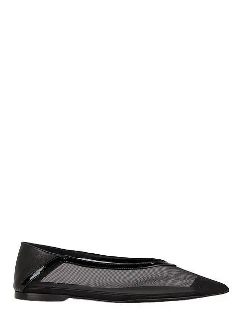 ANINE BING Aneka Babouche Pointed Toe Mesh Flats - Black