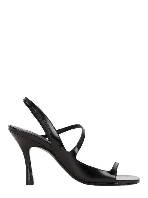 ANINE BING Iva Slingback Square Toe High Heel Sandals - Black