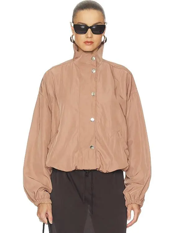 WeWoreWhat Funnel Neck Bomber Jacket - Umber