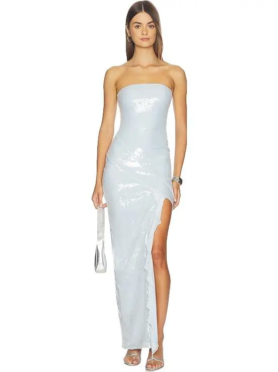 TIGER MIST Sequin Maxi Dress - Ice Blue