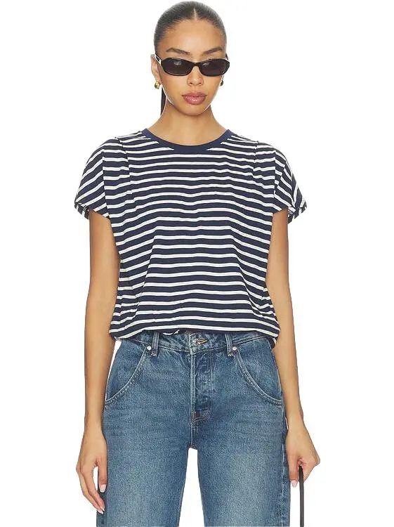 Joe's Jeans The Bubble Tee Shirt - Navy & Ecru Stripe