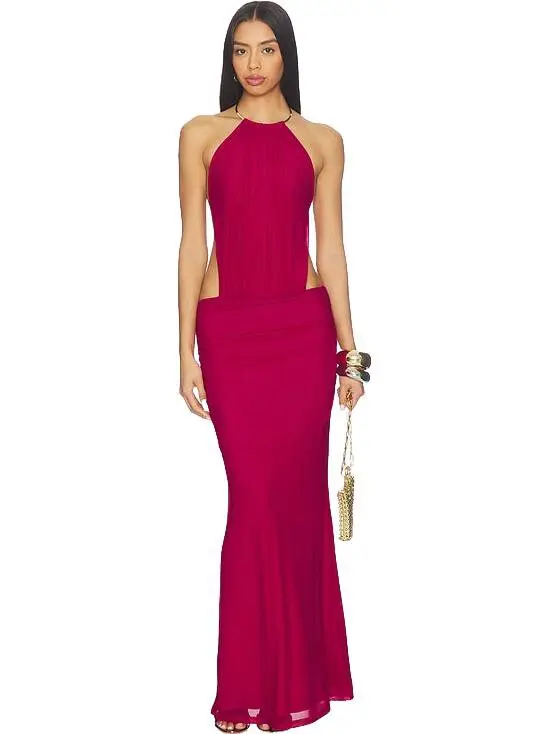 TIGER MIST Evanna Maxi Dress - Berry