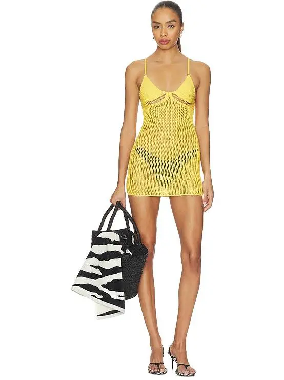 Attico Knit Mini Dress - Yellow