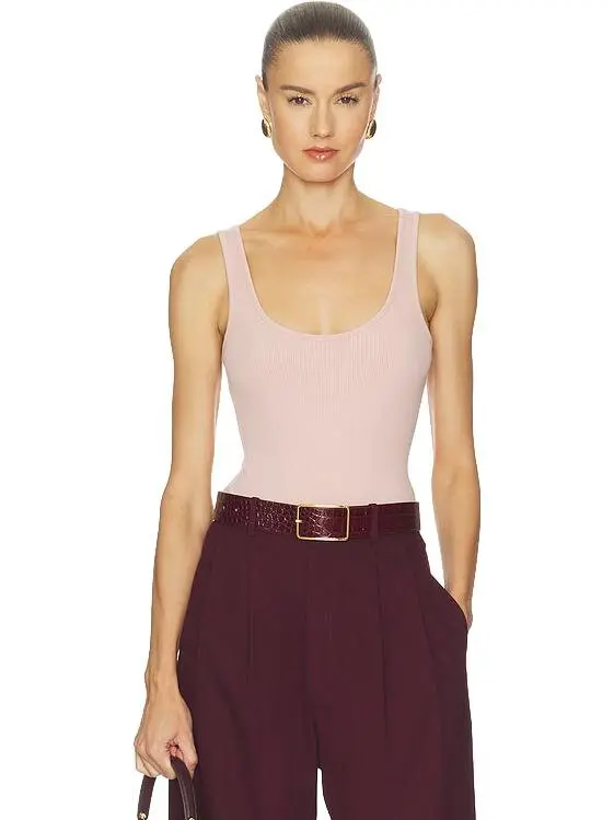 L'Agence Nica Scoop Tank Bodysuit - Misty Rose