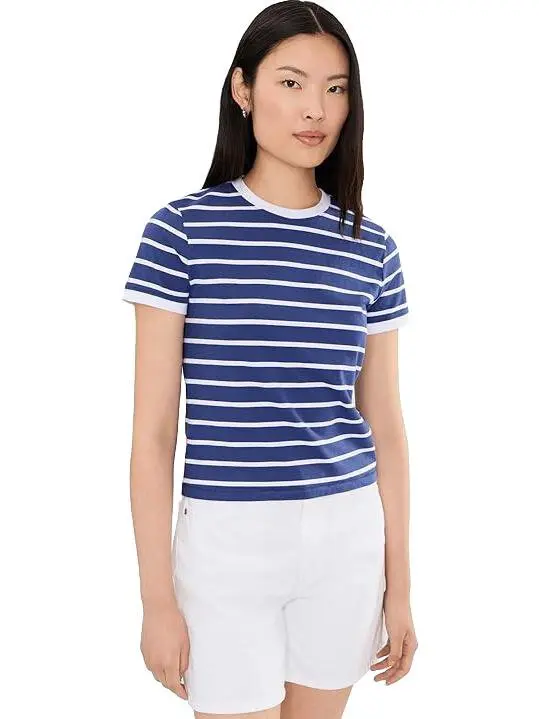 Madewell Baby Tee Perfect Crew Neck In Stripe - Navy