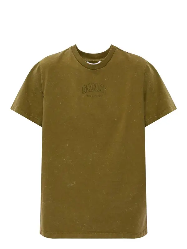 GANNI Logo T-shirt - Green