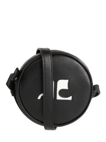 COURREGES Leather Round Cross-body Bag - Black