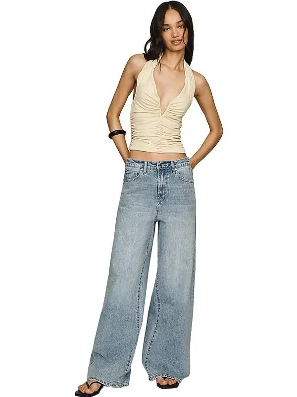 Habitual Gemma High-rise Wide-leg Studded Jeans - Blue Bell Micro Stud