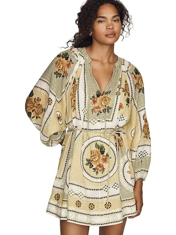ALEMAIS Dixie Long-sleeve Mini Dress - Citrus