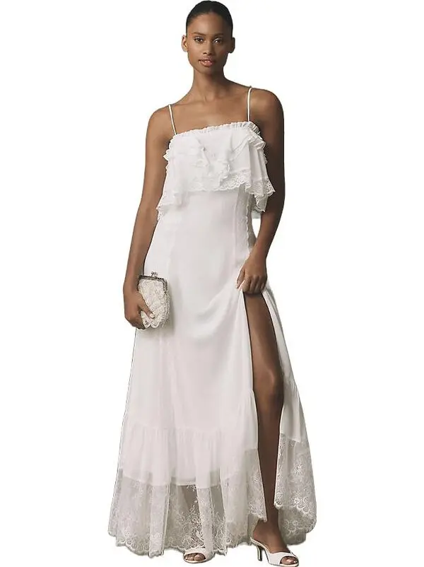 Bhldn Lace-trimmed Maxi Dress - White