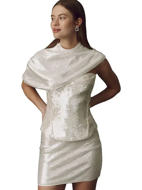 MARE MARE Sequin Mini Skirt - Ivory