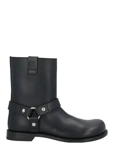 Loewe Leather Biker Ankle Boots - Black