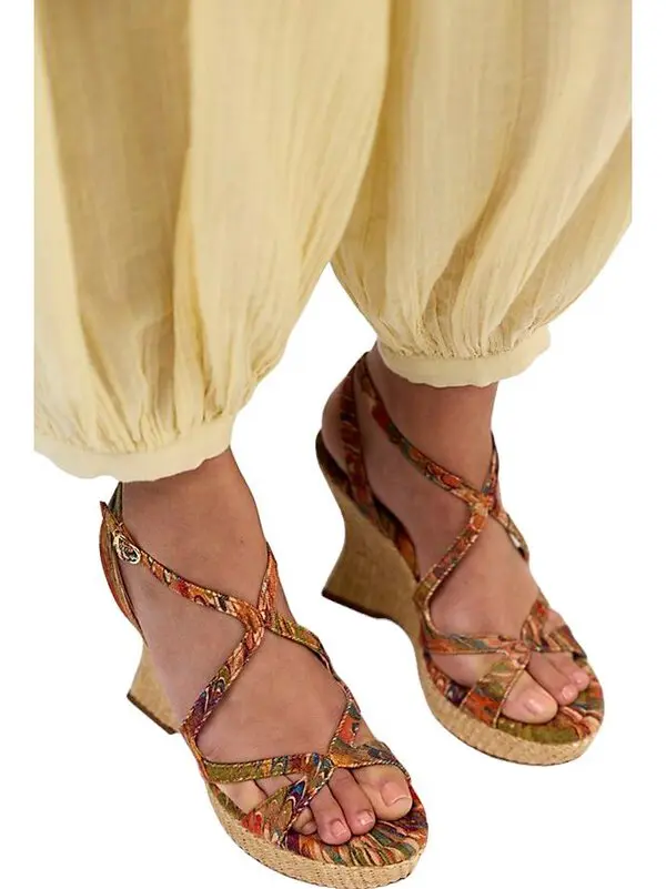CIRCUS NY BY SAM EDELMAN Trina Espadrille Wedge Sandals - Sunbaked Orange