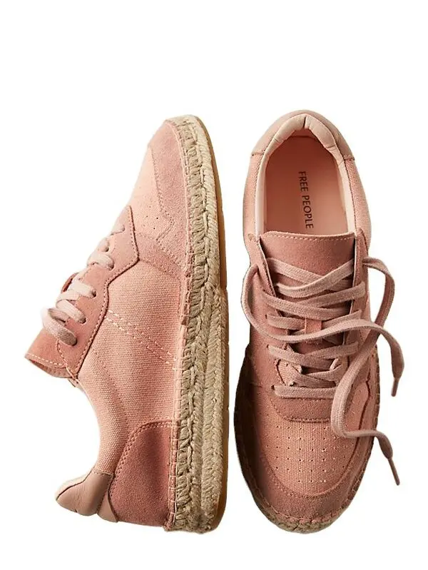 Free People Serendipity Canvas Lace-up Sneakers - Rose Canvas