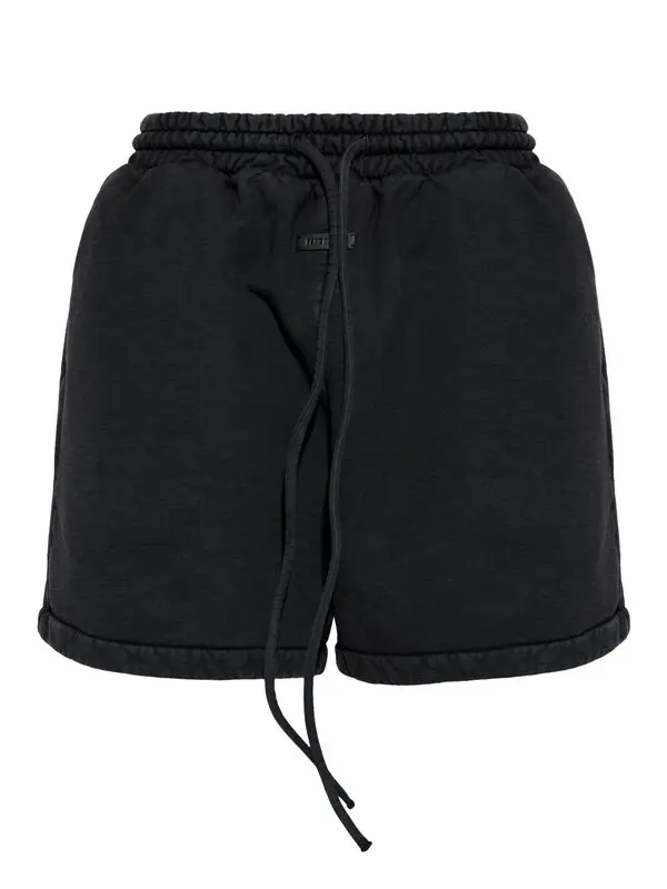 Fear Of God Cotton Shorts With Logo Patch - Black