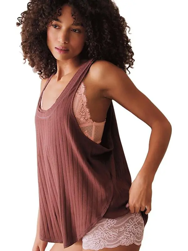 Free People Intimately Pointelle Lounge Tank - Brunette