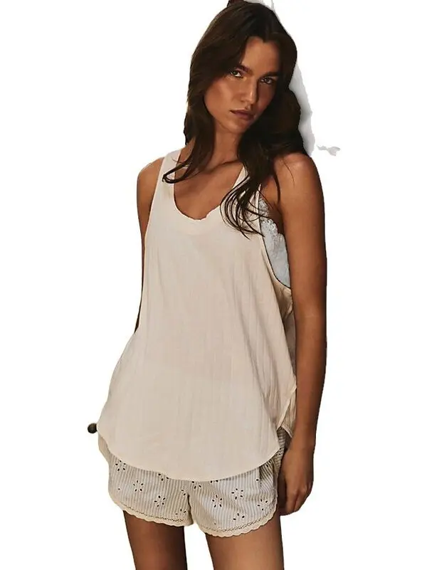 Free People Intimately Pointelle Lounge Tank - Sugar Swizzle