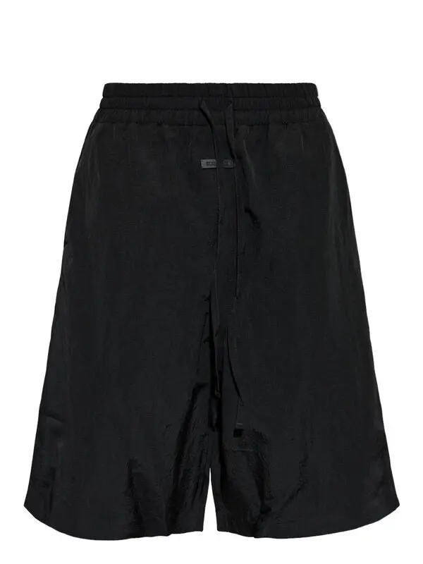 Fear Of God Logo Patch Relaxed Fit Shorts - Black