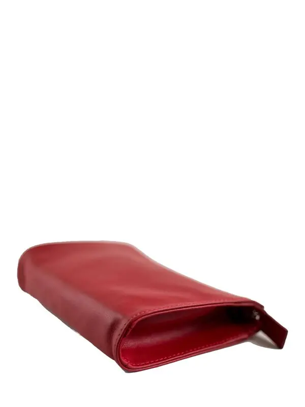 LA ROSE Minimalist Leather Makeup Bag With Silver-tone Logo - Giallo