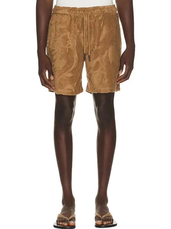 Oas Porto Shorts In Brown Terrycloth - Light Brown