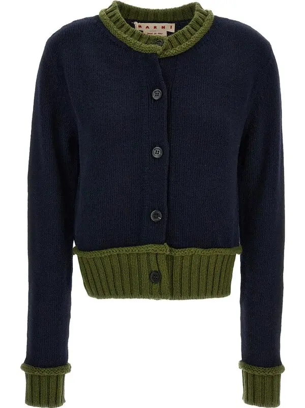 Marni Crew Neck Cardigan - Blu