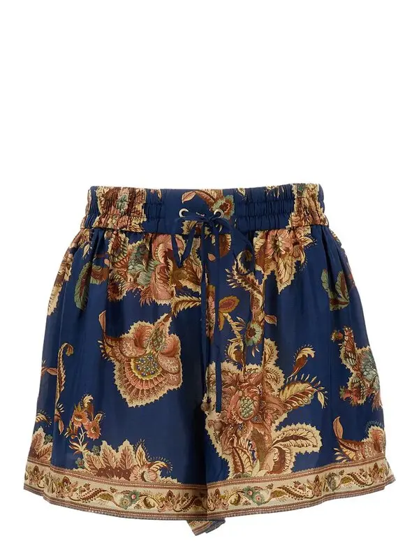 Zimmermann Printed Silk Relaxed Shorts - Multicolor