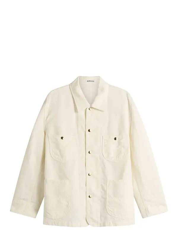 Auralee Wool Cotton Linen Work Jacket - Off White